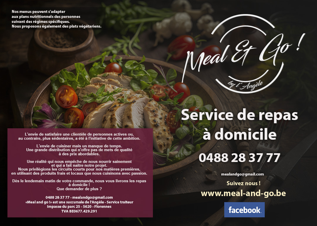 Menu à domicile du mois - Repas à domicile Meal and Go
