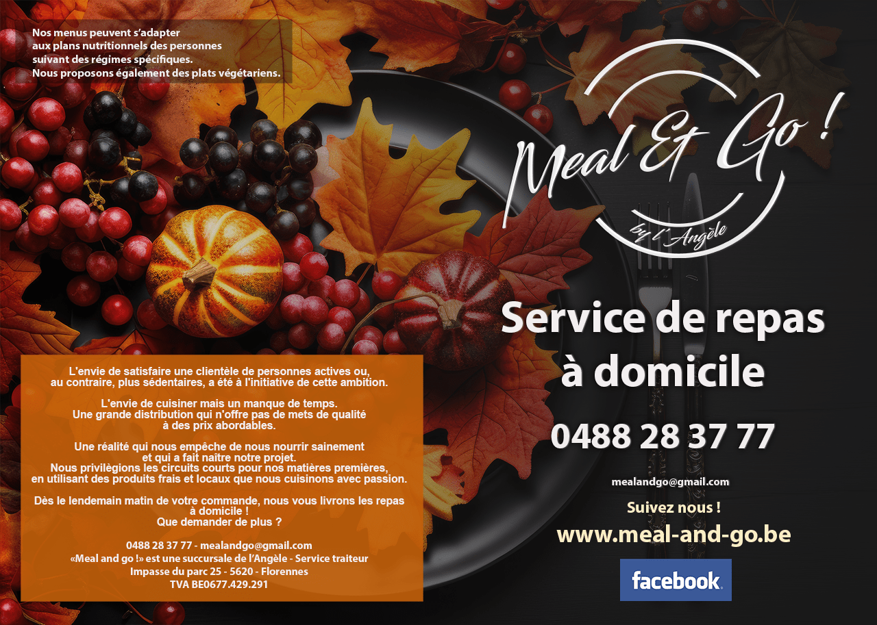 Menu à domicile du mois - Repas à domicile Meal and Go